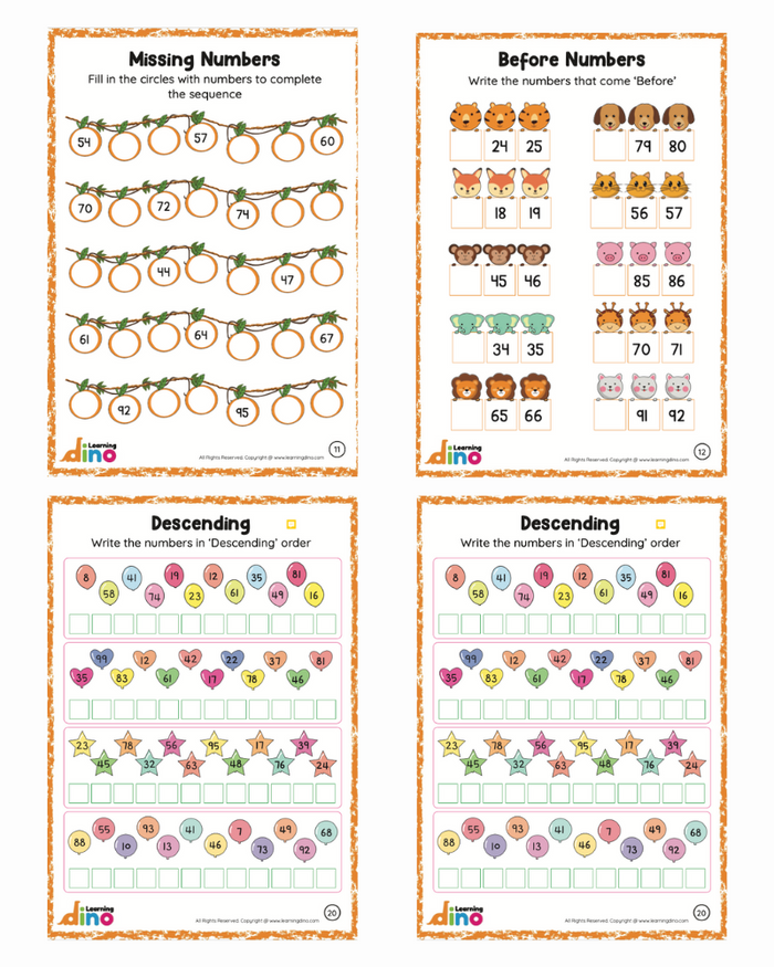 Maths Worksheets for UKG Kids (5 to 7 years)
