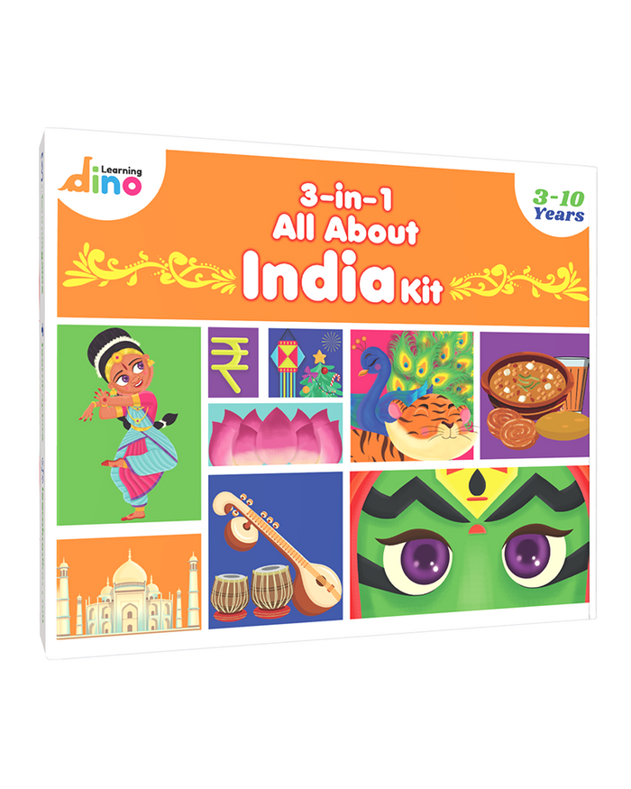 3 in 1 All About India Kit | General Knowledge (GK) Kit For Kids (Ages